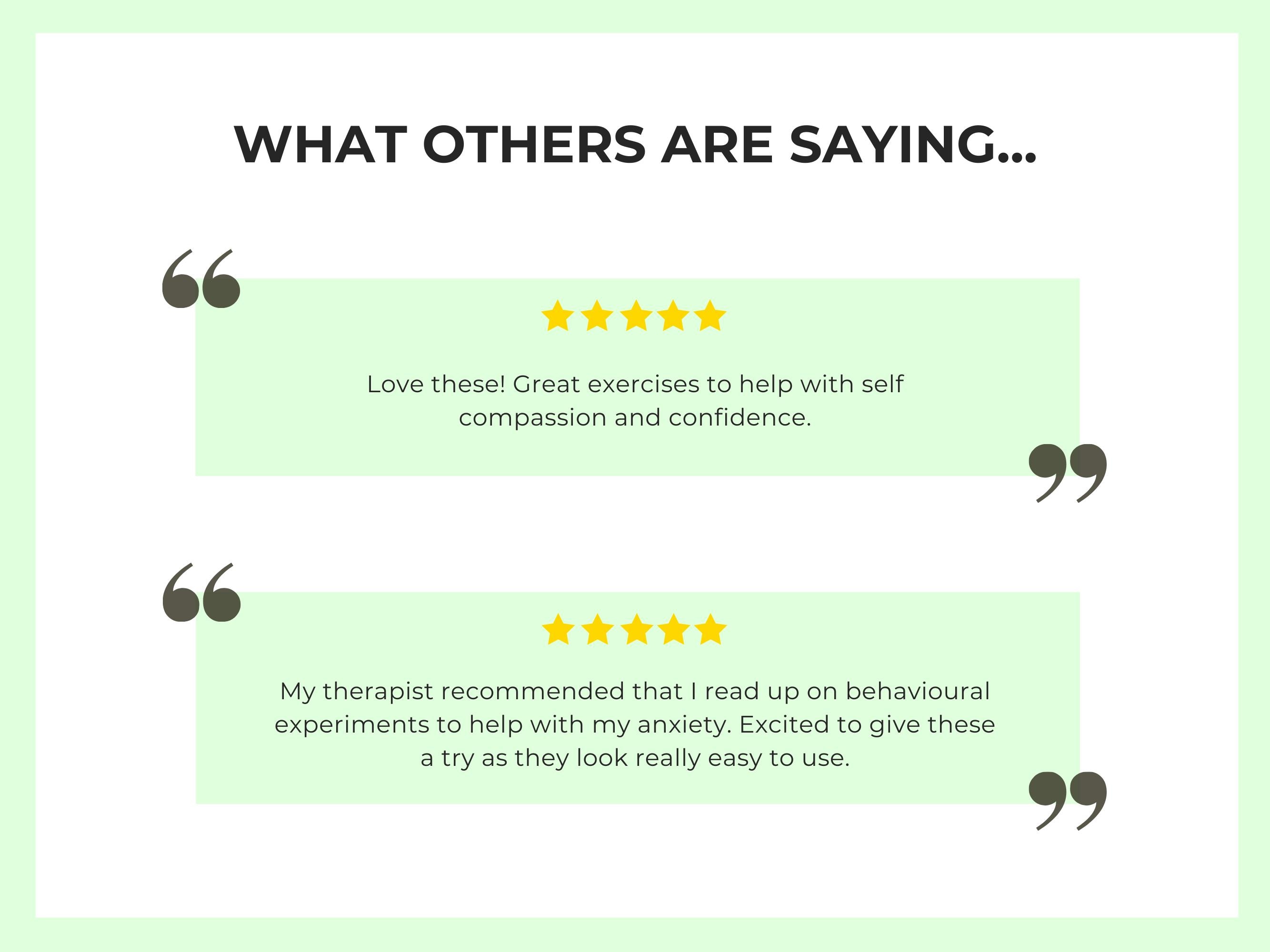 Positive Self Talk Worksheets for Building Self Belief and Self ...