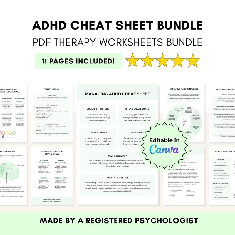 Adhd Cheat Sheet - Etsy