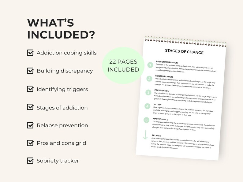 Addiction Recovery Worksheets Bundle for Overcoming Addiction and ...