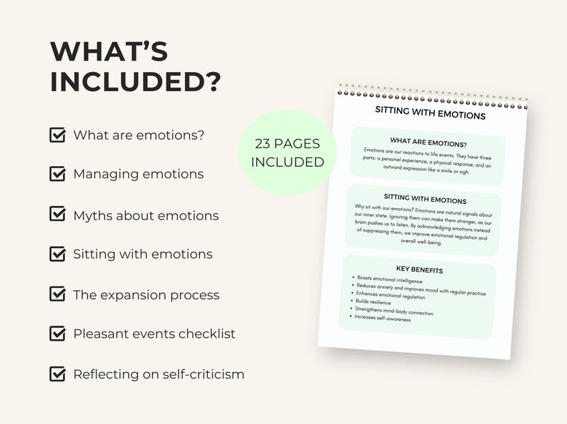 Managing Emotions Therapy Worksheets, Canva Editable With Private Label ...