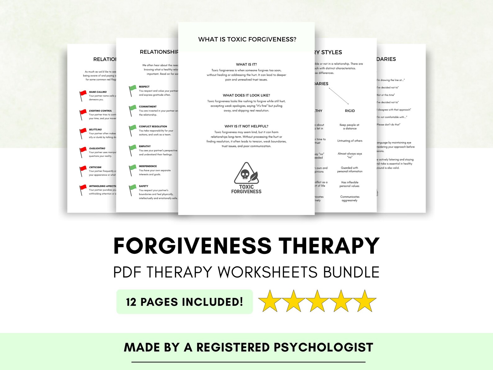 Forgiveness Therapy Handouts, Healthy Boundaries, People Pleasing (PDF ...