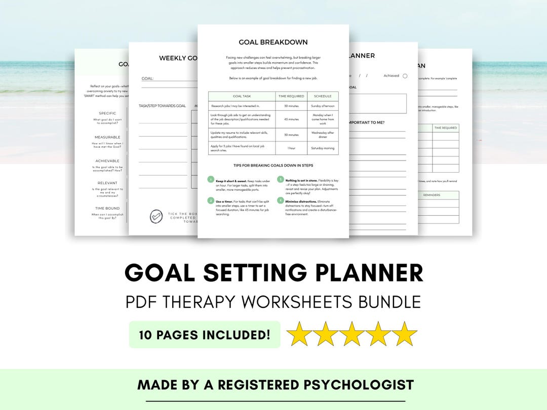 SMART Goal Setting Planner Bundle: ADHD & Neurodivergent Task Tracker ...