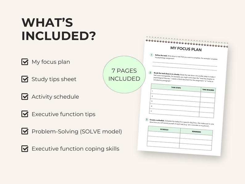 Focus Worksheets for Adults and Teens to Improve Concentration and ...