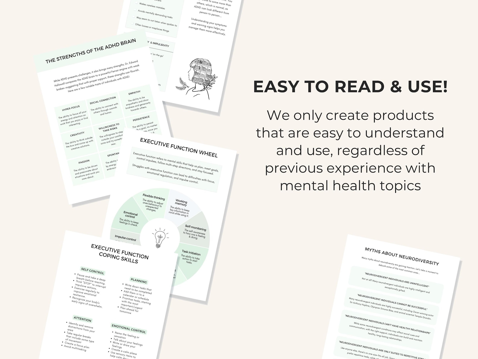 ADHD Cheat Sheet Bundle for Executive Function & Neurodiversity (PDF ...