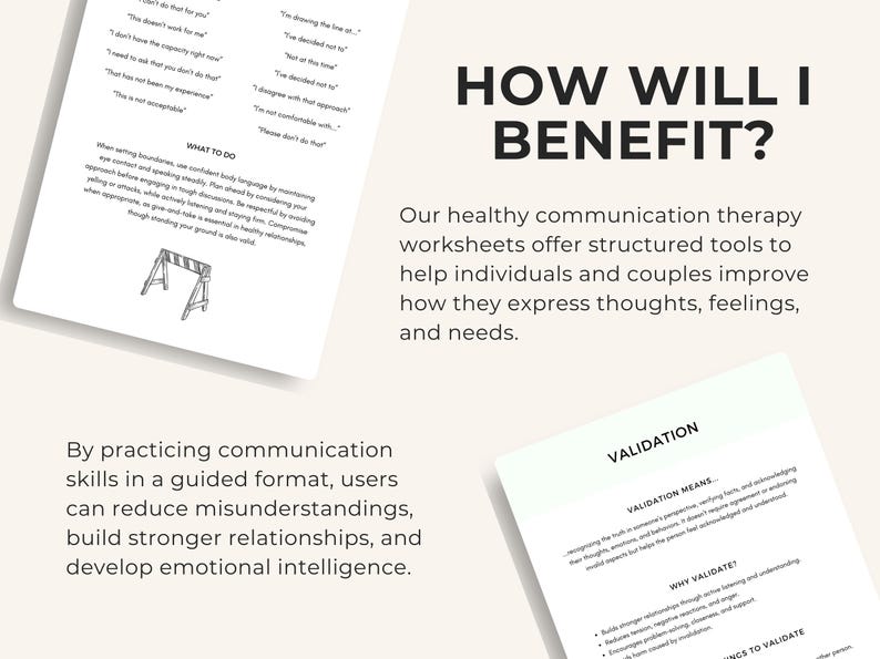 Healthy Communication Therapy Handouts to Build Assertive Communication ...