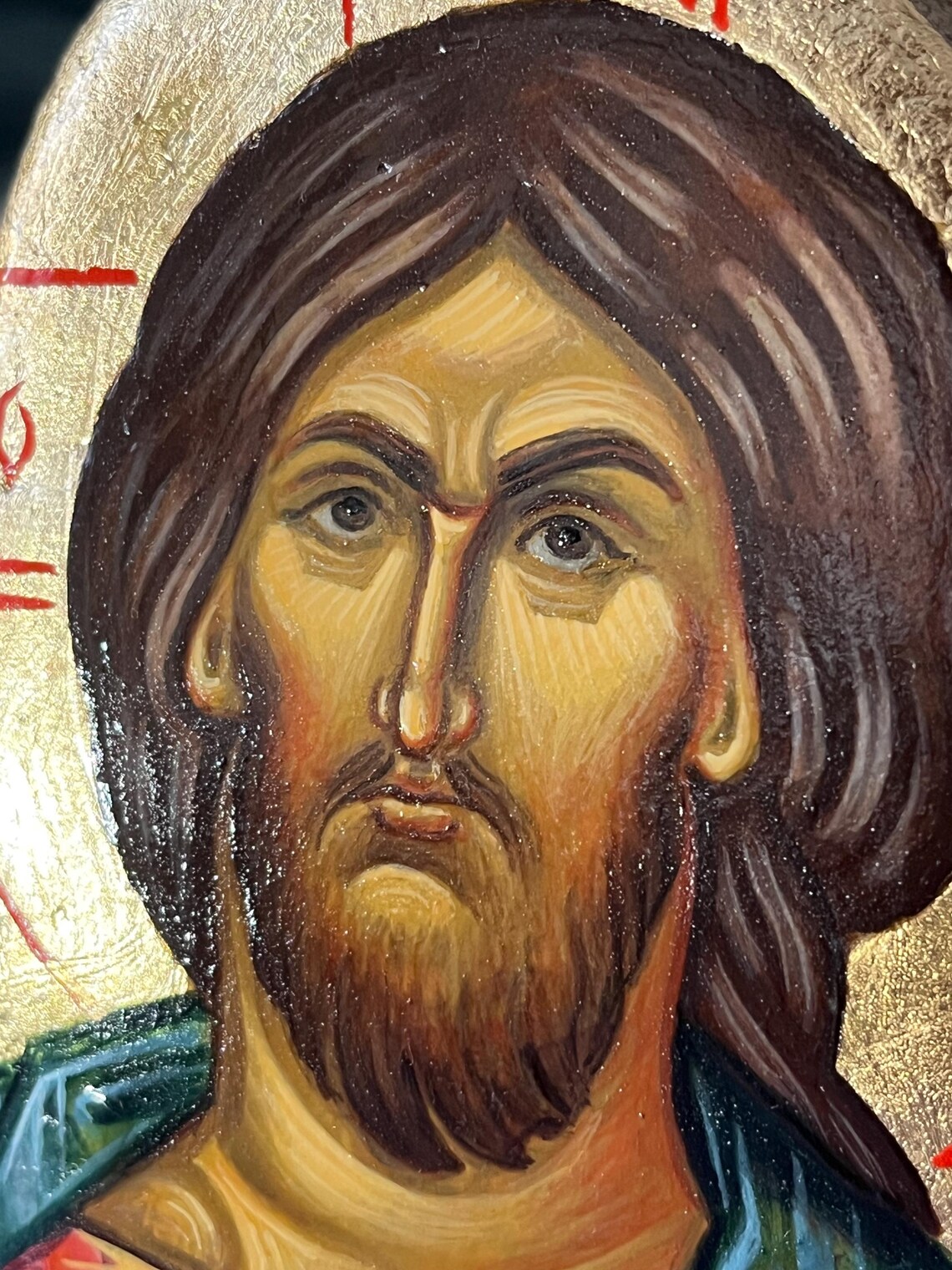 Orthodox Icon of Our Lord Jesus Christ. Painted on a Sea Stone ...