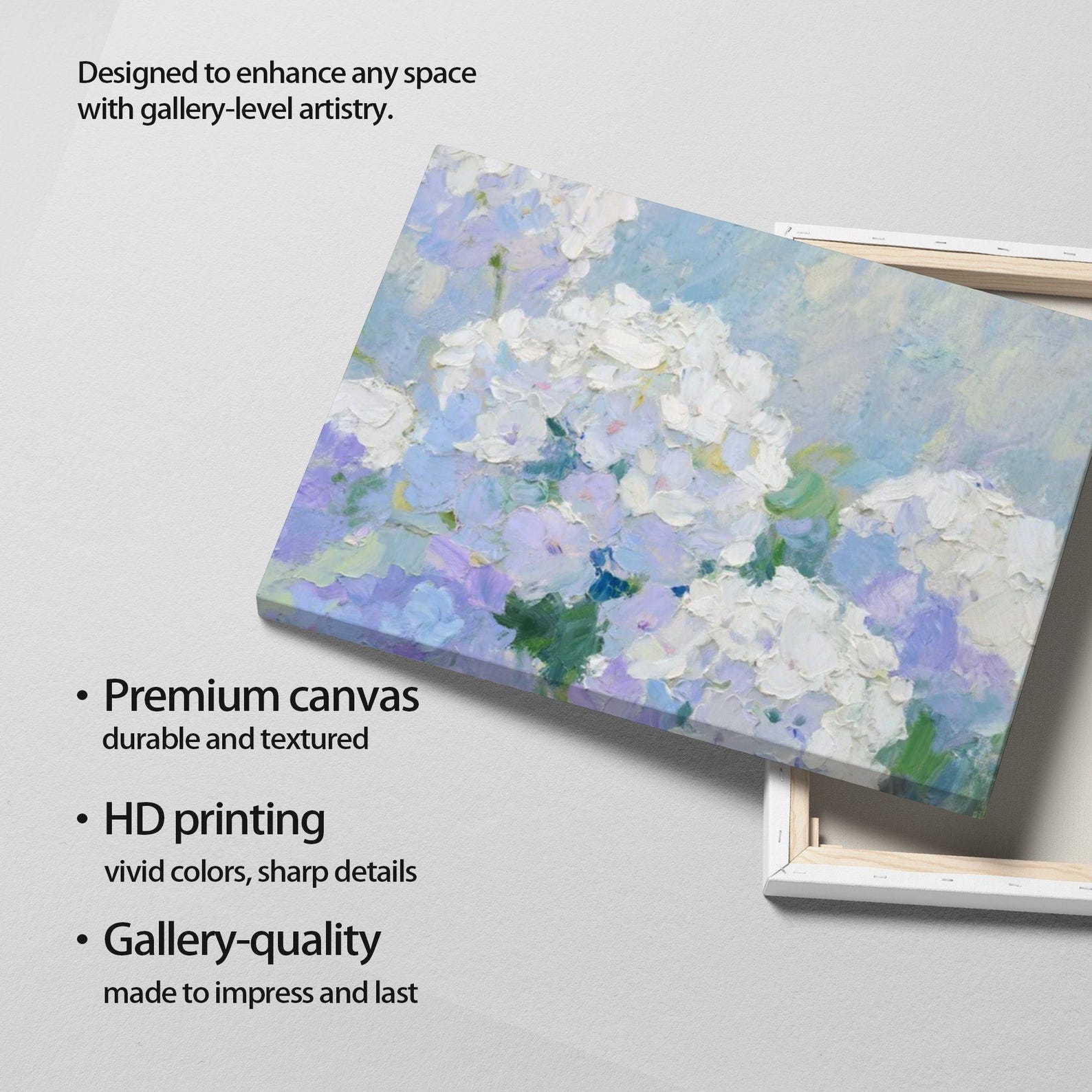 Blue Hydrangea Art, Flowers Wall Decor, Summer Garden Screensaver ...