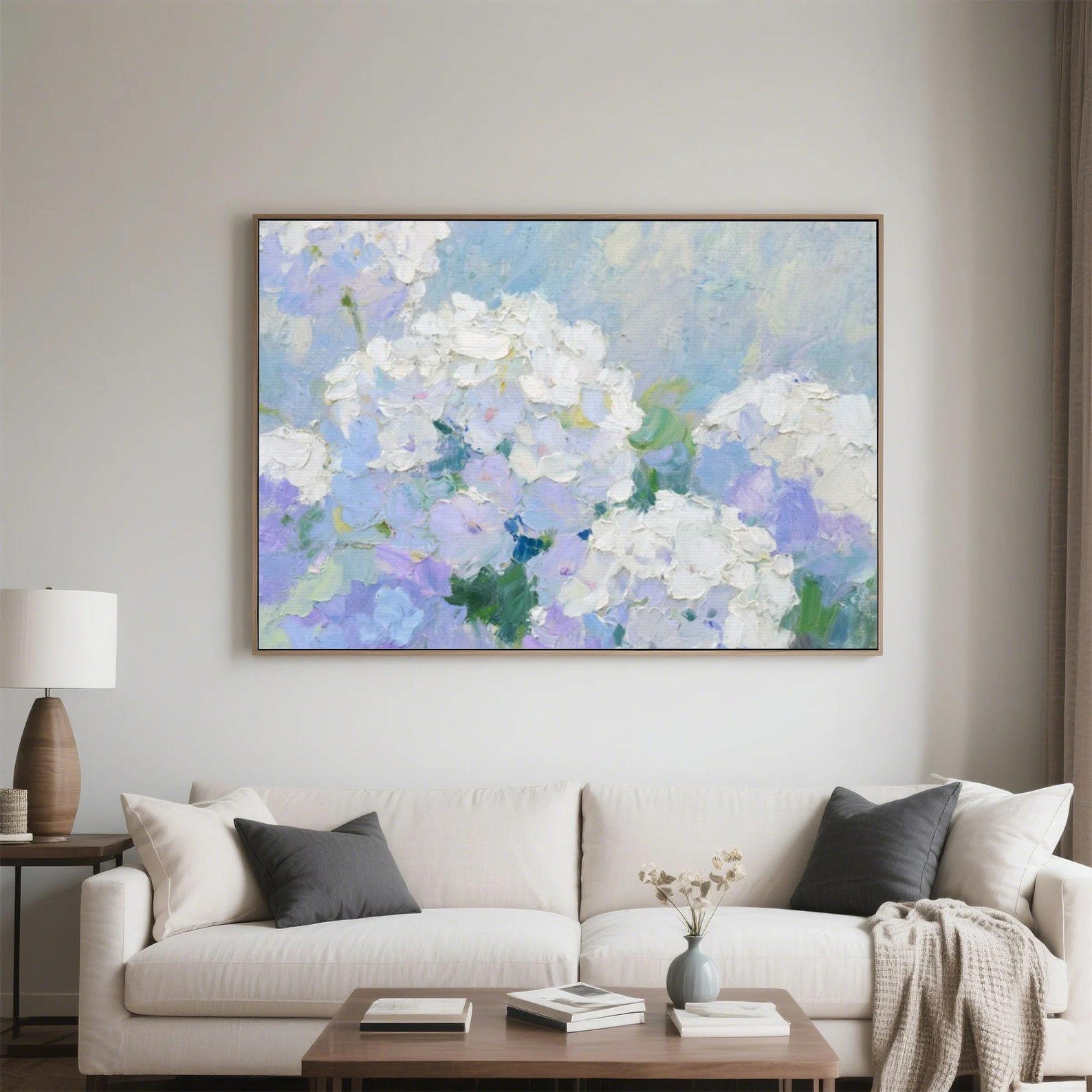 Blue Hydrangea Art, Flowers Wall Decor, Summer Garden Screensaver ...