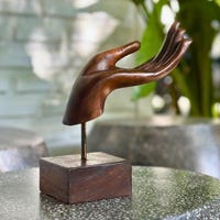 Signed Handcarved Wood Hand Sculpture From Suar Wood - Etsy