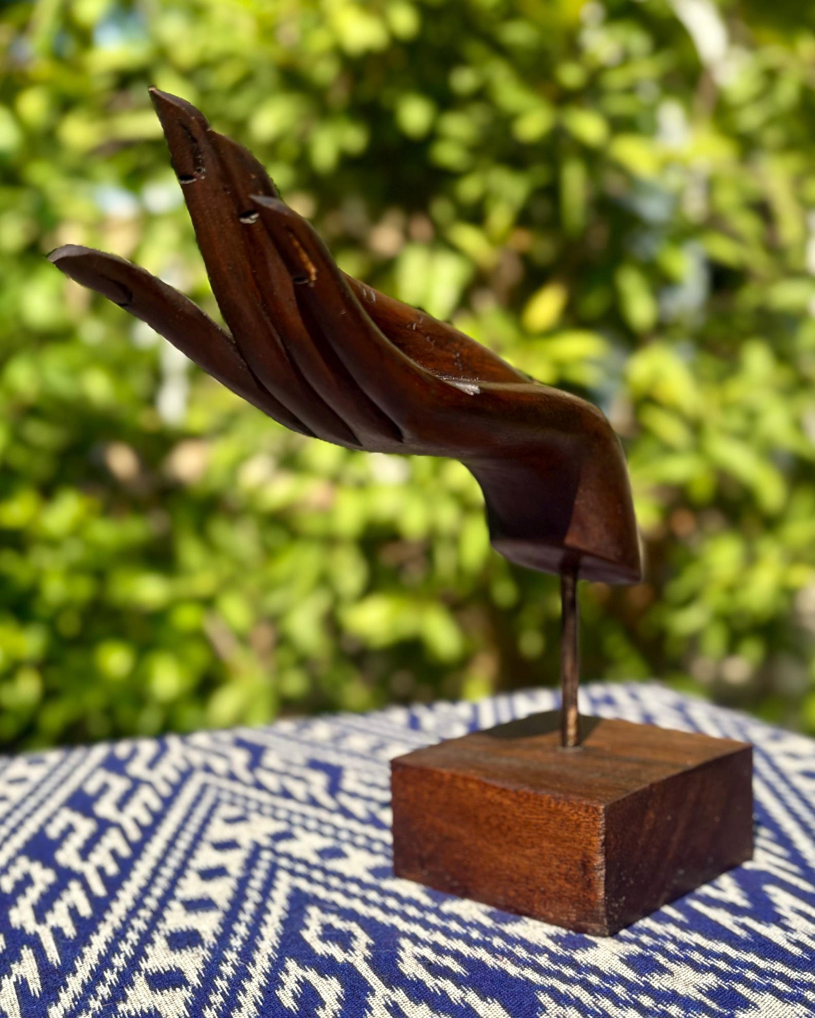 Offering Hand Carved in Acacia Wood | Thai Artisan Sculpture | Natural ...
