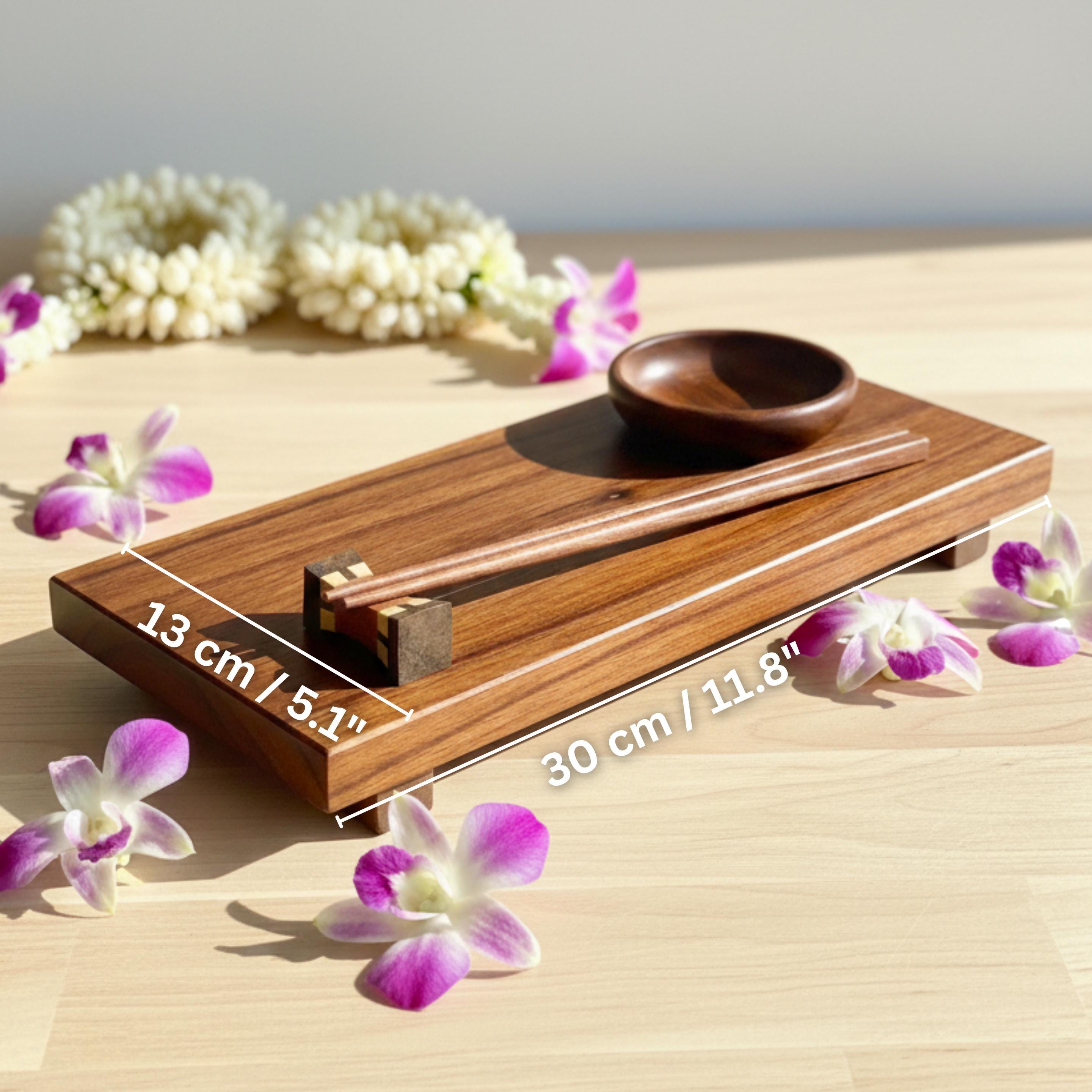 Hand Carved Wood Sushi Platter Set: Minimalist Japanese Tableware - Etsy