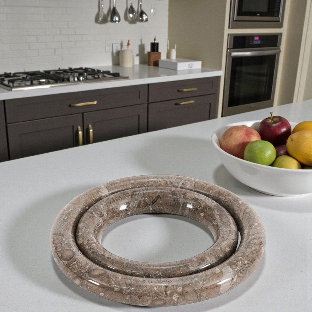 Marble Trivets for Dining Table Set of 2 Handmad Oceanic Trivets for ...