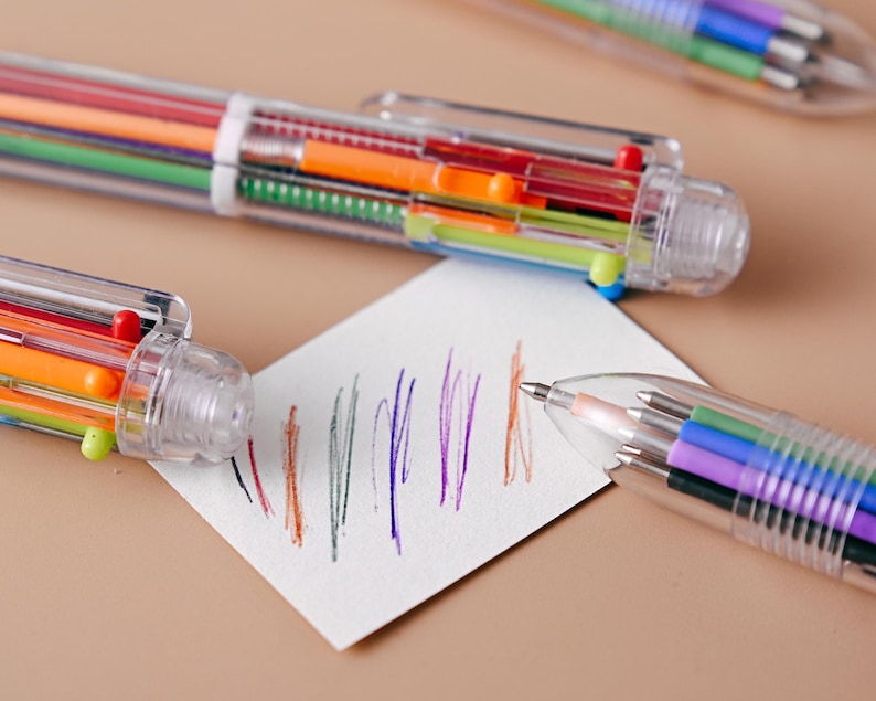 Personalized Customized Colorful 6-in-1 Multi-color Ballpoint Pen ...