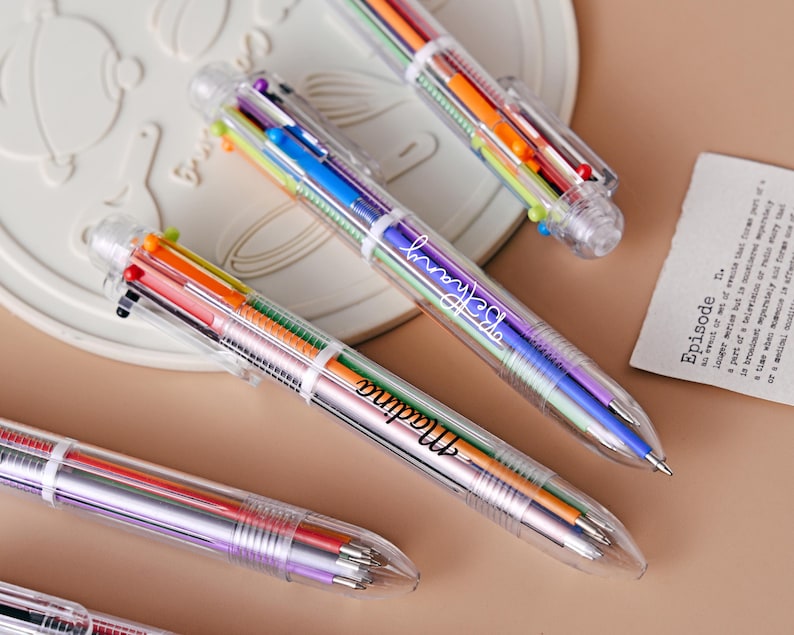 Personalized Customized Colorful 6-in-1 Multi-color Ballpoint Pen ...