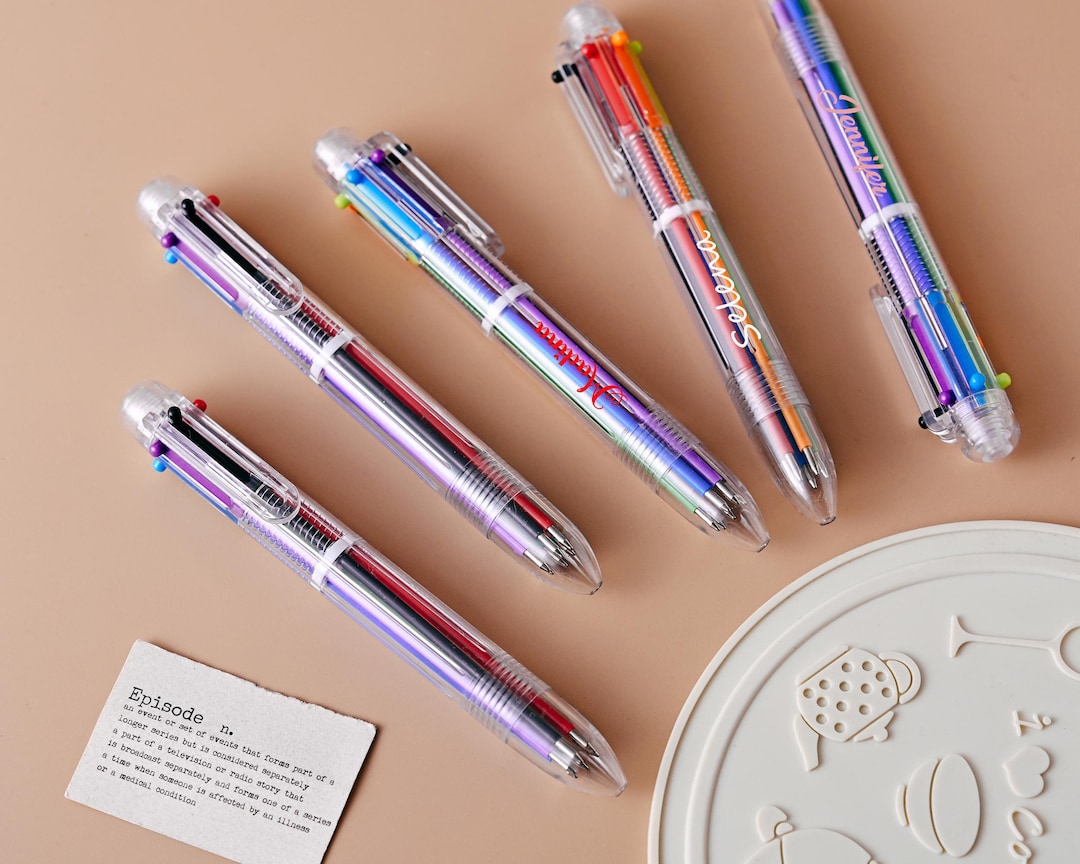 Personalized Customized Colorful 6-in-1 Multi-color Ballpoint Pen ...