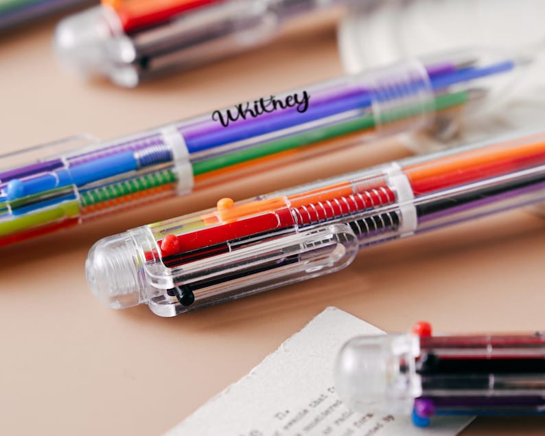 Personalized Customized Colorful 6-in-1 Multi-color Ballpoint Pen ...