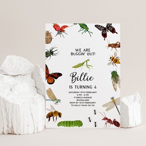 Bug Birthday Invitation Insect Birthday Party Invite Editable Boy ...