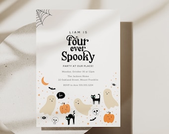 Four Ever Spooky Invitation Editable Template Halloween Themed 4th ...
