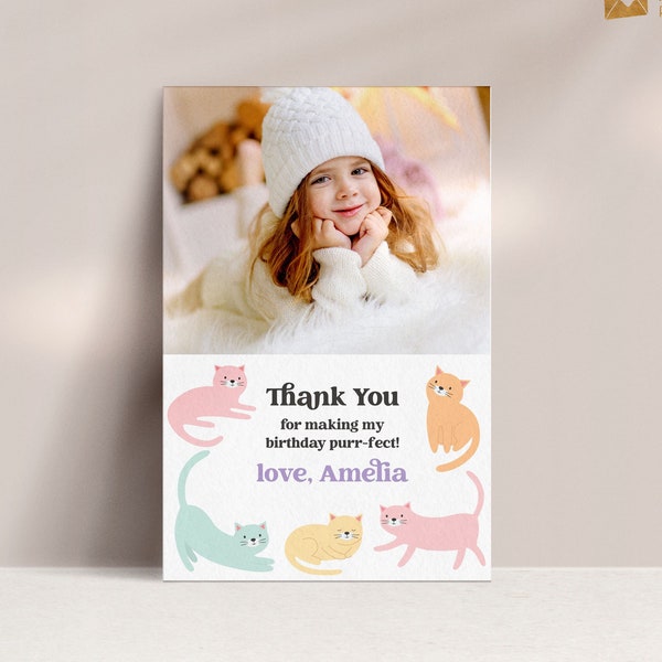 Cat Thank You Note - Etsy