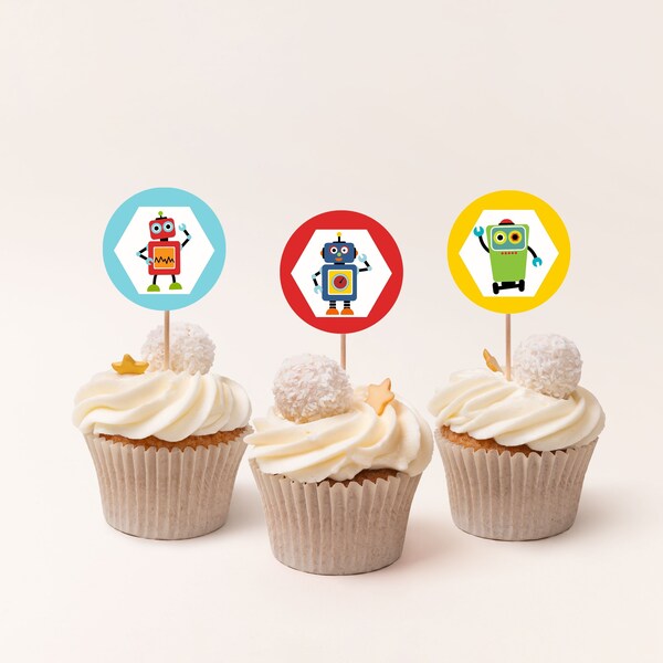 Robot Cupcake Topper - Etsy
