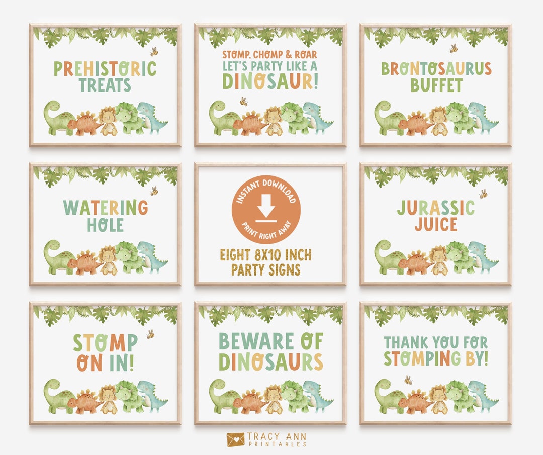 Dinosaur Birthday Party Signs Dino 1st Birthday Party Decor - Etsy Canada