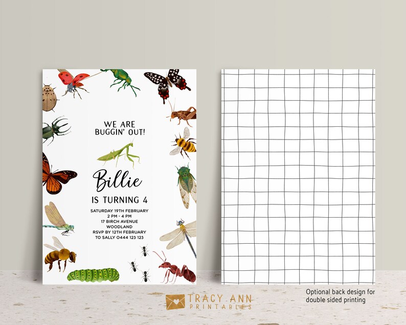 Bug Birthday Invitation Insect Birthday Party Invite - Etsy