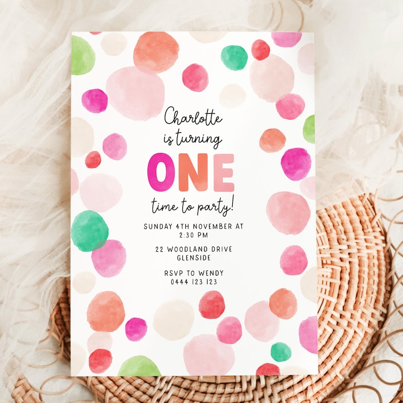 Polka Dot Invitation - Etsy