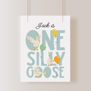 One Silly Goose Birthday Sign: Boy 1st Birthday Party Sign B928 - Etsy