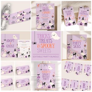 Spooky Birthday Food Labels, Printable Halloween Party Buffet Cards ...