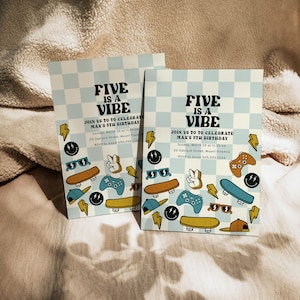 Five is a Vibe Invitation Template, Cool 5th Birthday Invite ...