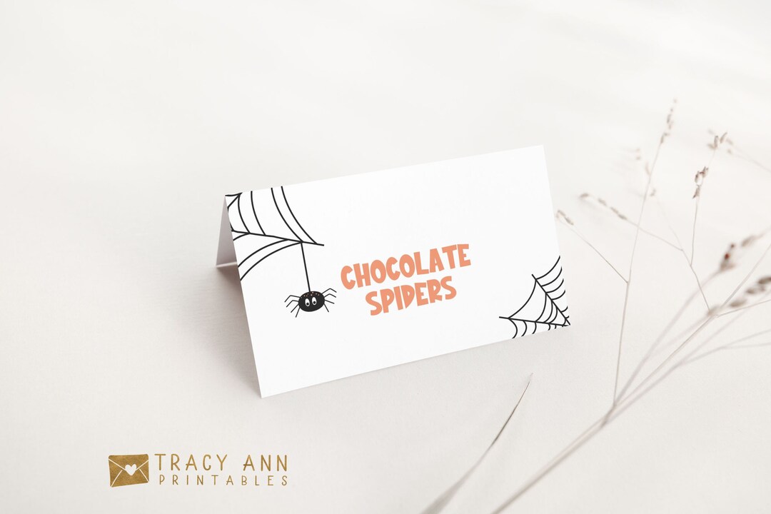 Spooky Party Food Labels, Printable Halloween Birthday Party Food Tents ...