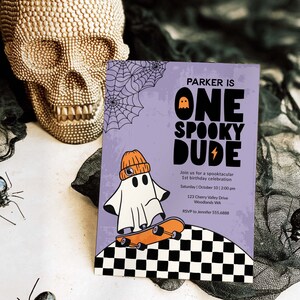One Spooky Dude Invitation Template, Halloween Boy 1st Birthday ...