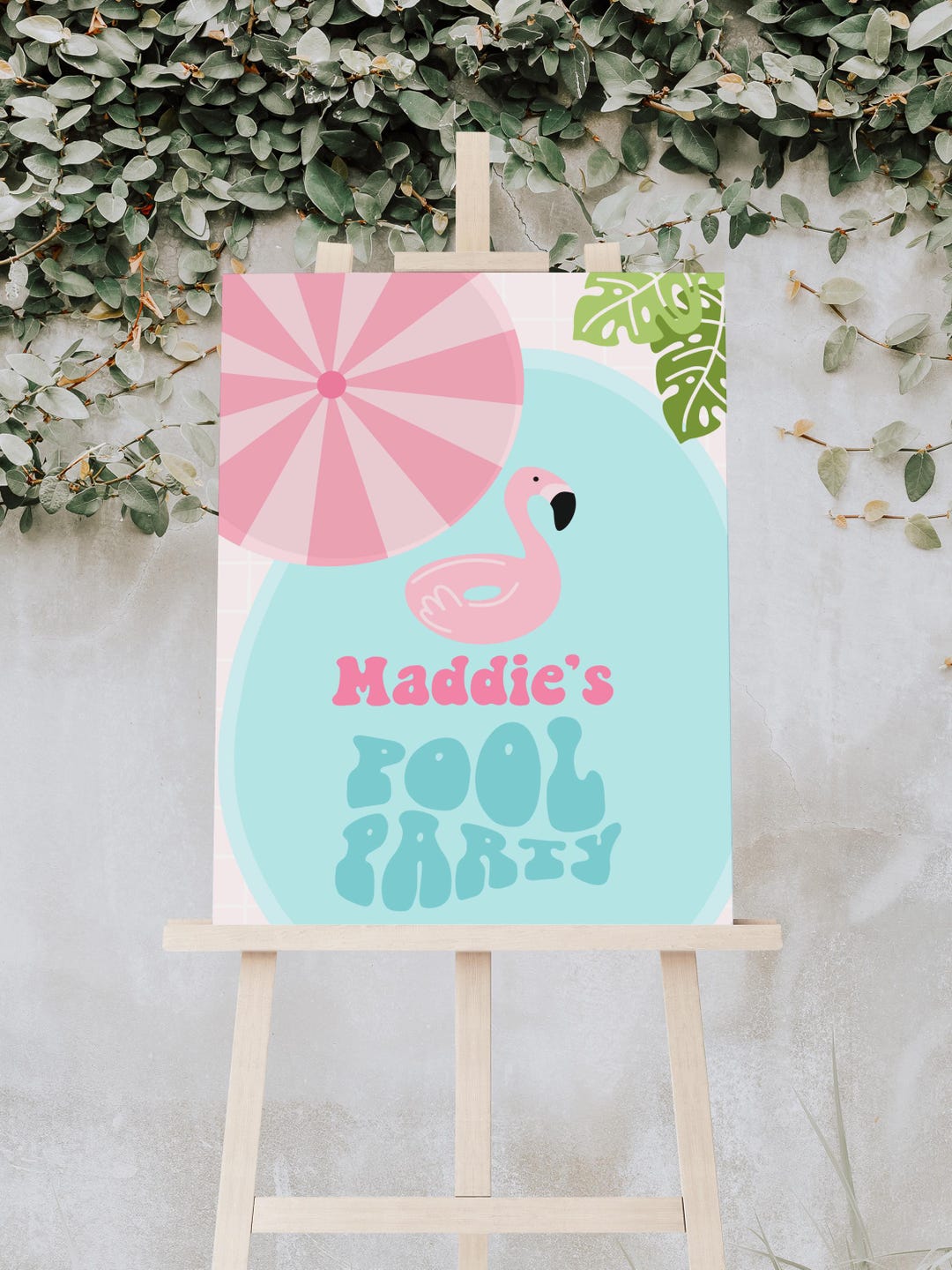 Pool Party Sign Template Printable Party Poster Swim Party Editable ...