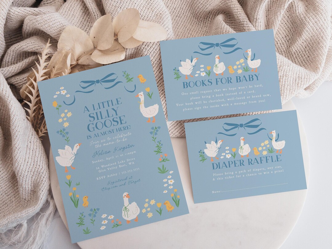 Silly Goose Baby Shower Invitation, Boy Goose Baby Shower Invitation ...