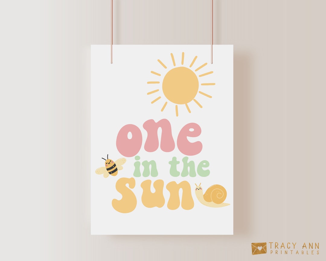 One in the Sun Party Poster Template Printable Summer 1st - Etsy