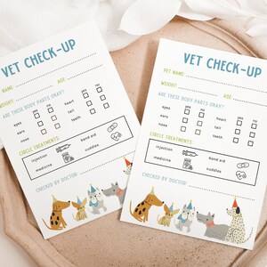 Puppy Vet Check-up Game, Printable Dog Birthday Party Game Template ...