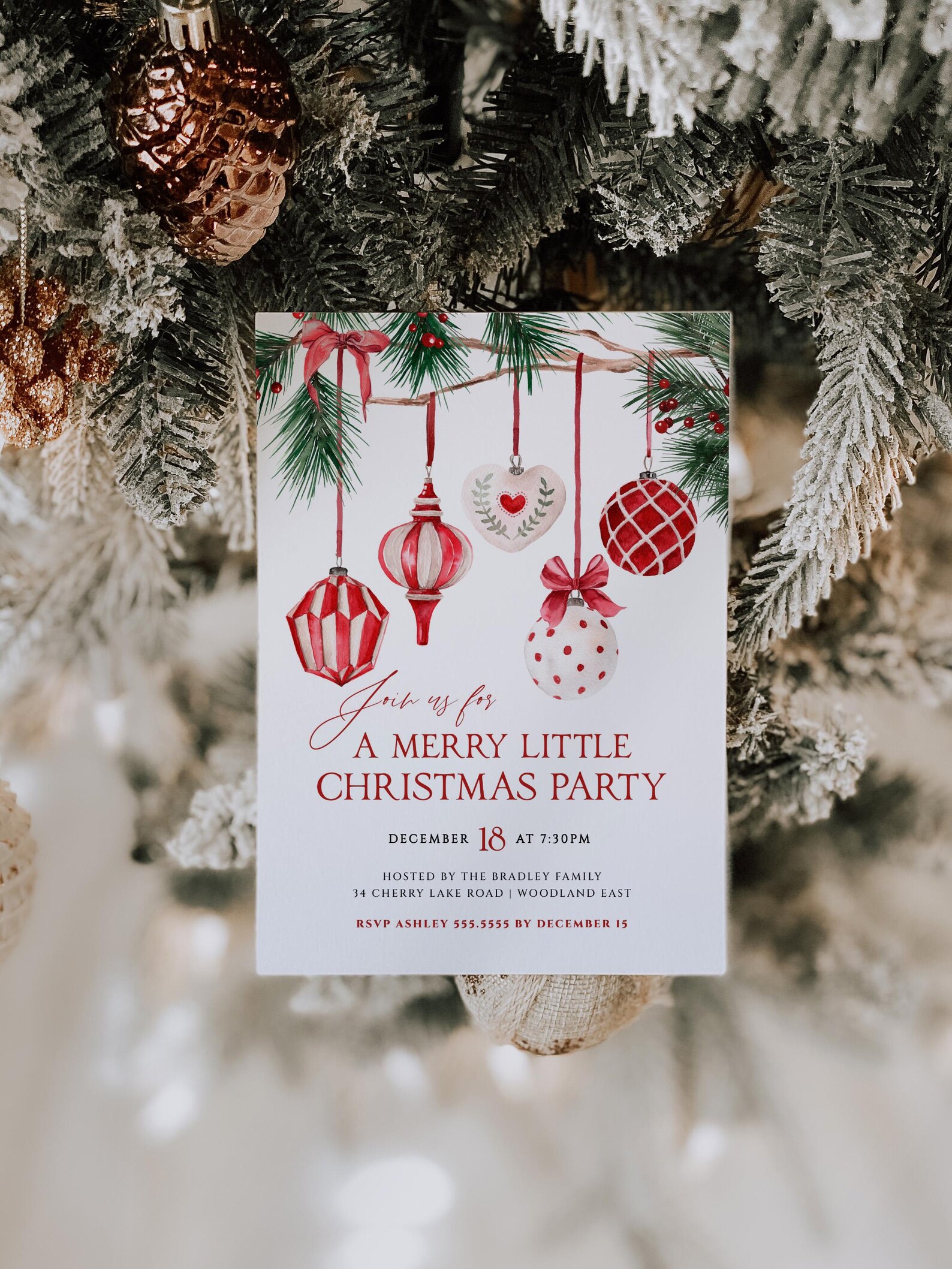 Merry Little Christmas Party Invitation, Holiday Party Invite ...