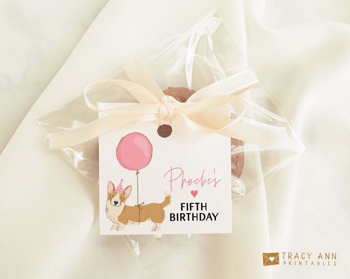 Dog Birthday Tags Editable Thank You Tags Puppy 5th - Etsy