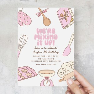 Baking Birthday Invitation Template, Girl Birthday Party Invite ...