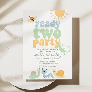 Ready Two Party Invitation, Boy 2nd Birthday Party Invitation Template ...