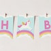Rainbow Happy Birthday Banner Template, Pastel Girl Birthday Bunting ...