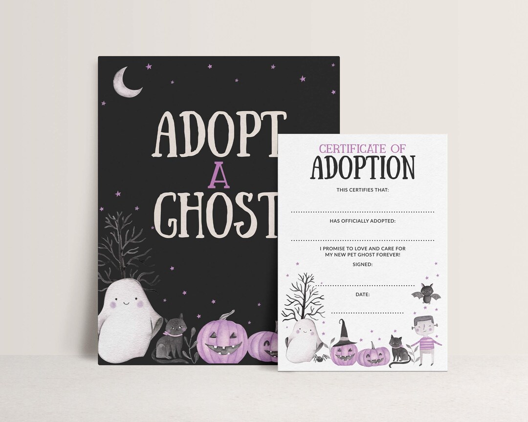 Adopt a Ghost Printable Halloween Game, Spooky Birthday Party Games ...