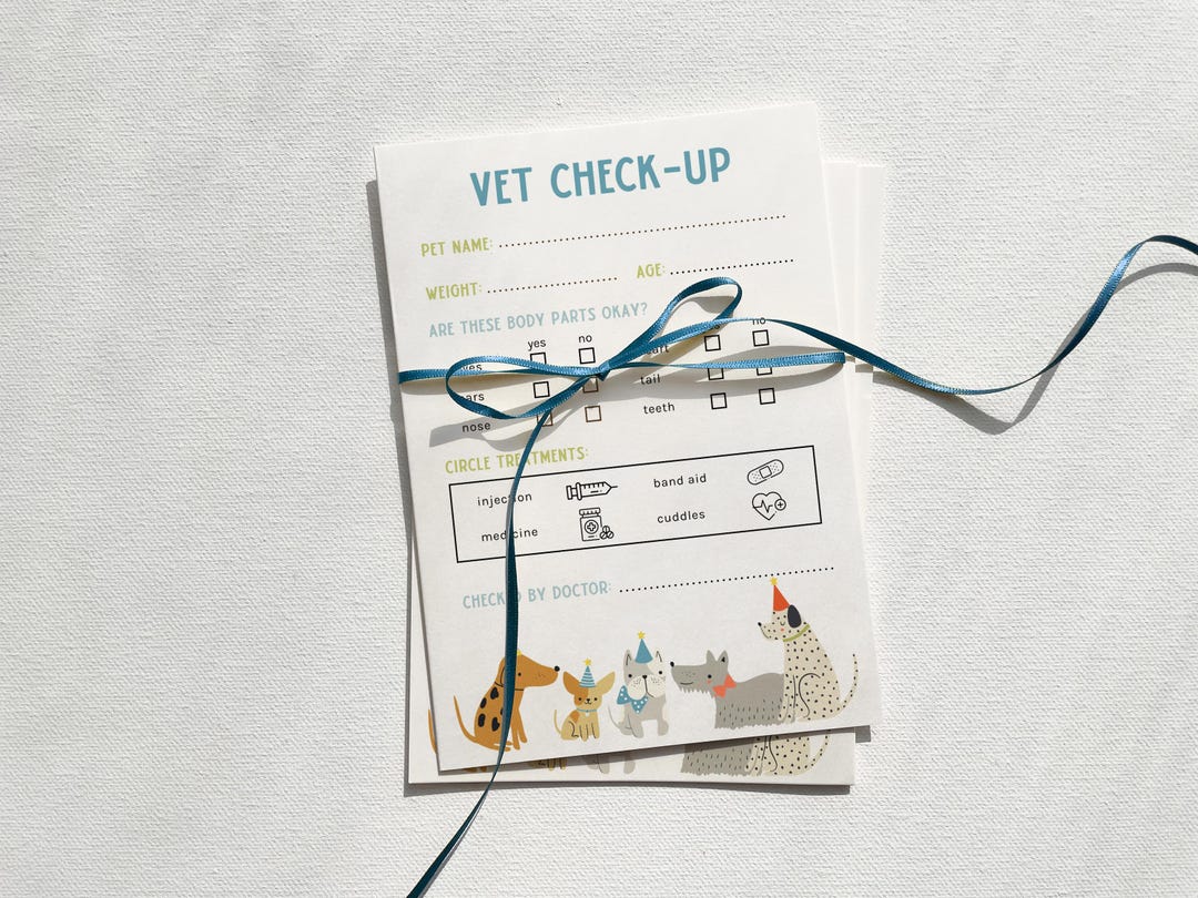 Puppy Vet Check-up Game, Printable Dog Birthday Party Game Template ...
