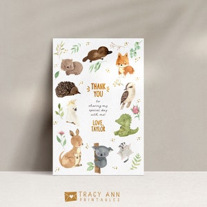 Birthday Thank You Card Australian Animal Thank You Note - Etsy