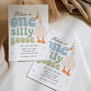 Silly Goose Milestone Board, Printable One Silly Goose Birthday Decor ...