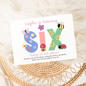 Spring 1st Birthday Invitation Template, Colorful Girl First Birthday ...
