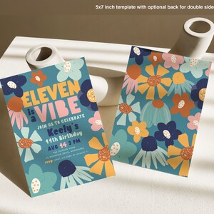 Modern 11th Birthday Invitation, Eleven is a Vibe Invitation Template ...