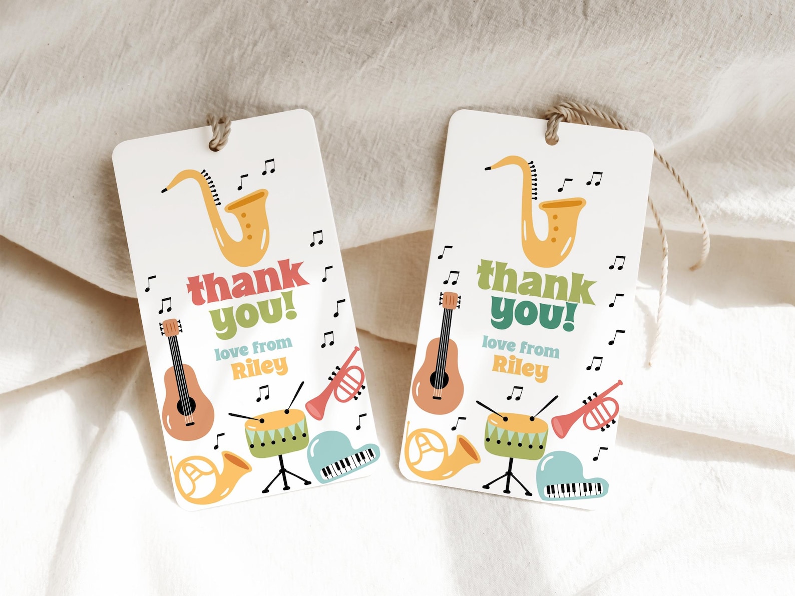 Music Party Tags, Musical Instruments Birthday Favor Tag Template ...