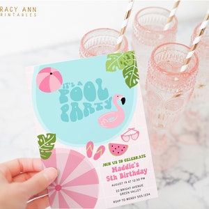 Pool Party Sign Template Printable Party Poster Swim Party Editable ...