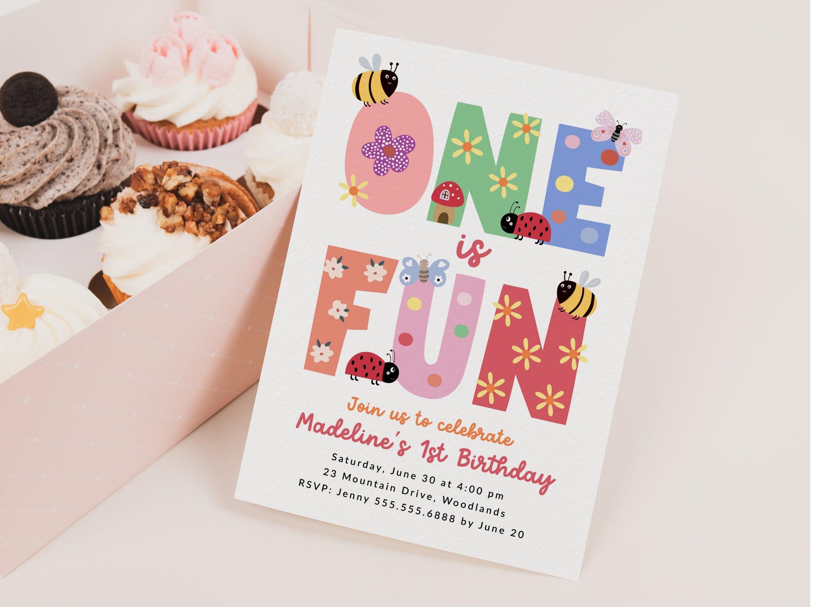 Three Times the Fun Invitation, Spring Girl 3rd Birthday Party Invite ...